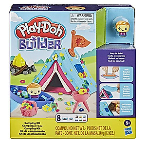 Play-Doh Builder Camping Kit Building Toy for Kids 5 Years and Up with 8 Cans of Non-Toxic Modeling Compound - Easy to Build DIY Craft Set