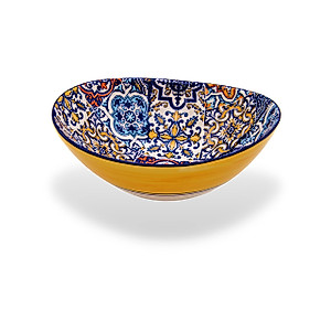 Portuguese Pottery Alcobaça Ceramic Side Dish Serving Bowl - Set of 2