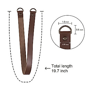Home Queen Leather Curtain Tie Backs Attach to Wall, Outdoor Drape Holder Holdbacks Tiebacks with Wall Hooks, 4 Pack, Chocolate
