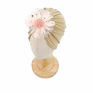 MOONHING Baby Girl Toddlers Breathable Cotton Hat Newborn Knotted Hat Cute Donut Soft Turban Bow Knot Cap