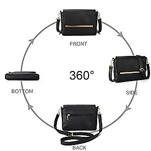 Small Crossbody Bags for Women Cellphone Purse Vegan Leather Ladies Shoulder Purse Teenager Wristlet Black Black