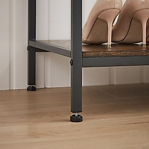 Wekity Freestanding Closet Organizer Heavy Duty, Closet Clothes Organizer, Freestanding Closet Organizer System, Holds 350 Lbs Metal Closet Rack, Clothes Rack (Rustic Brown)