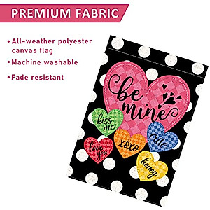 Valentine Garden Flags 28 x 40 Inch Burlap Double Sided House Garden Flag for Outdoor Lawn Yard Holiday Spring Seasonal Flags for Outdoor Decorations, Couple Love Banner Party Decorations House Flag