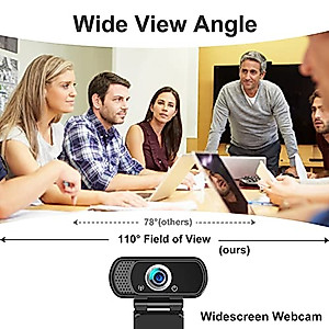 Hrayzan Webcam 1080p, Webcam with Microphone, USB Web Camera 110°Wide View, Plug and Play Computer Camera, Laptop Desktop Webcam for Conferencing Recording,Webcam Tripod and Privacy Cover Include