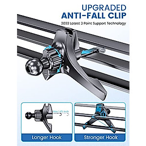 eSamcore Vent Car Phone Holder, 3-Point Support Car Phone Mount with Extended Clamp Cradles Stable Cell Phone Holder for Car Truck Vehicle Air Vent on Dashboard for iPhone Samsung Galaxy Note