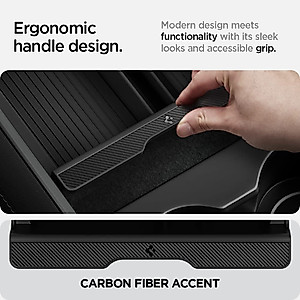 Spigen Center Console Organizer Tray Designed for Tesla Model 3 & Y 2025/2024/2023 with Smooth Slide Technology [Not Compatible with Tesla Model 3 2025/2024 Refresh (Highland)] (Carbon Edition)