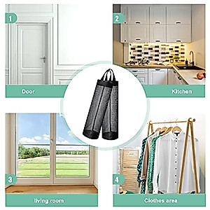 Plastic Bag Holder Breathable Mesh Hanging Storage Dispensers Recycling Grocery Bag Storage Container Folding Hanging Shopping Bag Holder for Home and Kitchen(Black,4 Packs)