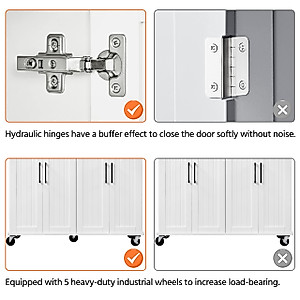 Yaheetech Kitchen Island Cart with Storage & Stainless Steel Countertop, Portable Kitchen Island on Wheels with Cabinet & Adjustable Shelves & 2 Drawers, Rolling Island Table for Kitchen, White