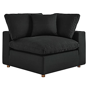 Modway Commix Modular Sofa, U Shaped Reclining Sectional, Black Fabric