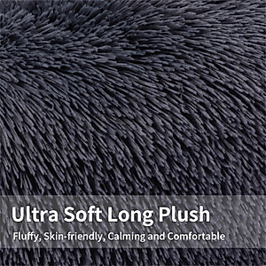 WELLYELO Dog Couch Bed 45In Extra Large Calming Dog Beds Sofa Protector Couch Beds for Large, Extra Dogs Fluffy Plush Dog Mats for Furniture Protector with Washable Cover (45x37x6, Gray)