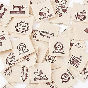 50 Pcs Clothes Cotton Labels Sewing Labels Washable Handmade Labels Garment Clothing Labels for DIY Sewing (#5)