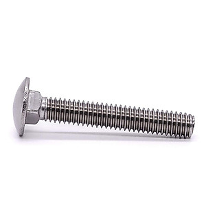 1/4-20 x 1-1/4" Carriage Bolts, 304 (18/8) Stainless Steel Carriage Screws, Round Domed Head Square Neck, Grade A2-70, Full Thread, Coarse Thread UNC, 25 PCS