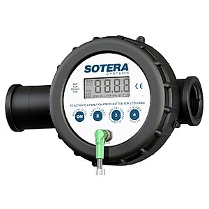 Sotera 825P 1" 2-20 GPM(7-75 LPM) Digital Inline Nutating Disc Poly Chemical Transfer Meter with Pulse Output, 4-20 mA Analog Output, 125 PSI (8.6 bar)