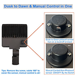 ECCFUTLL 150W Outdoor LED Parking Lot Light with Slipfitter Mount, 5000K LED Area Light with Dusk to Dawn Photocell, 100-277V 21000LM[400-500W HPS/HID Equiv] ETL LED Commercial LED Flood Light