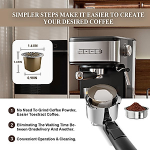 Empstorm 20 Bar Espresso Machine, Cappuccino Machines with Milk Frother Steam Wand, Latte Machine for Home&Barista, Automatic Shut-off Function