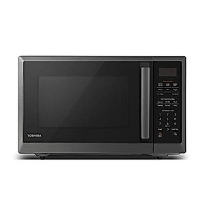 TOSHIBA ML2-EM12EA(BS) Countertop Microwave Oven With Stylish Design As Kitchen Essentials, Smart Sensor, ECO Mode & Mute Function, 1.2 Cu Ft With 12.4" Turntable, 1100W, Black Stainless Steel