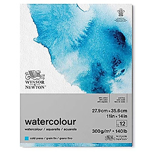 Winsor & Newton Classic Watercolor Paper Pad, 11" x 14", Natural White