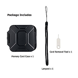 JJC Deluxe 8 Slots Compact Memory Card Case Holder Box Organizer for SD microSD SDXC microSDXC SDHC microSDHC TF Card, Travel-Friendly Memory Card Container with Water-Resistant & Shockproof Function