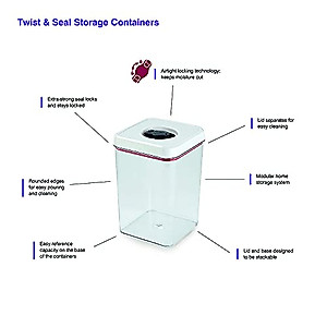Zyliss Twist & Seal 3.6L Container, 4 litre, Clear/White