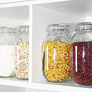 Ollieroo 106oz Glass Jars with Airtight Lid, Large Mason Jars, Wide Mouth Storage Containers for Flour, Cereal, Coffee, Pasta and Canning, Big Glass Kitchen Canisters (Set of 2)