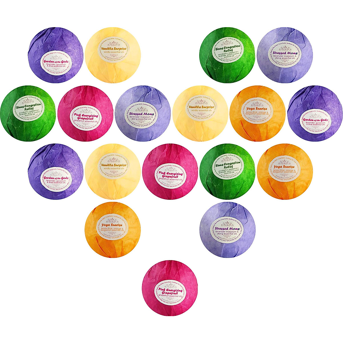 Bath Bomb Wholesale Kit - 18 USA Made Organic & Natural Fizzies Fun Bridal or Baby Shower Favors. Buy Bulk & Save. Makes a Unique Relaxing Gift Idea.