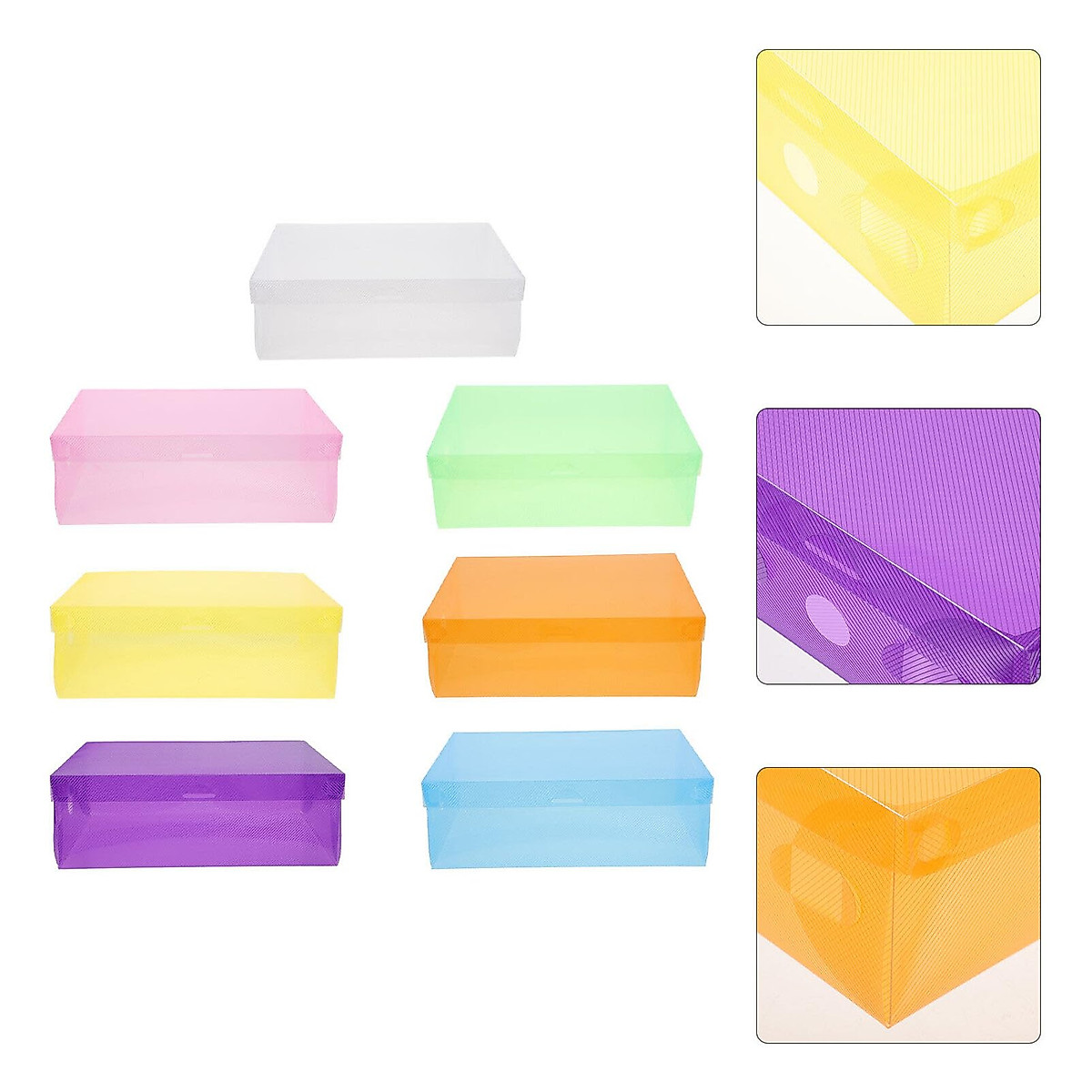 Abaodam 7Pcs Boxes plastic plastic shoes container storage box thicken with cover pp shoes Showcase Shoe Storage Shoebox Storage Box men and women Shoe Storage Boxes shoe rack shoe racks