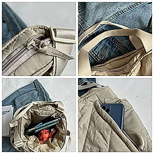 Lightweight Shoulder Bag Puffer Tote Bag for Women Quilted Hobo Bag Casual Handbags Nylon Padding Crossbody Bag