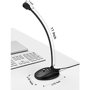 Fifine USB Computer Microphone, Plug &Play Desktop Condenser PC Laptop Mic,Mute Button with LED Indicator, Compatible with Windows/Mac, Ideal for YouTube,Zoom,Recording,Twitch Games(K054)