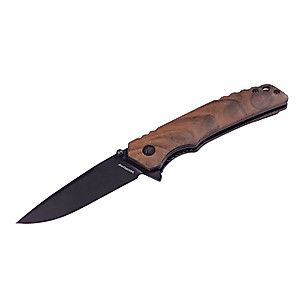 MOTEECRAG Walnut edc knife Wood handle folding pocket knife bulk edc mini flipper knife with Clip, Real Wood Handle for Men Women Everyday Carry for Indoor Outdoor Gift
