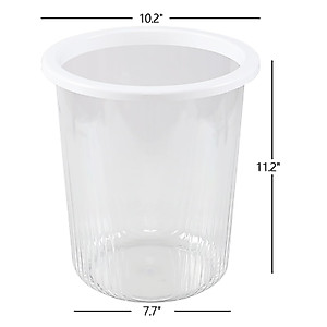 Begale 4-Pack 2.6 Gallon Acrylic Clear Round Wastebasket Trash Can, Plastic Round Garbage Container Bin for Bathroom, Bedroom, Kitchen, Office