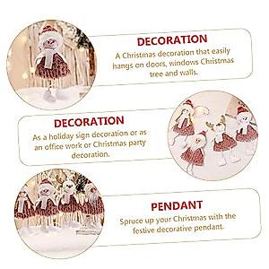 VOSAREA Christmas Doll Pendant Christmas Decor Mini Dolls Miniture Decoration Figurine Xmas Holiday Tree Ornaments Santaur Ornament Felt Christmas Plush Ornament Christmas Tree Pendant