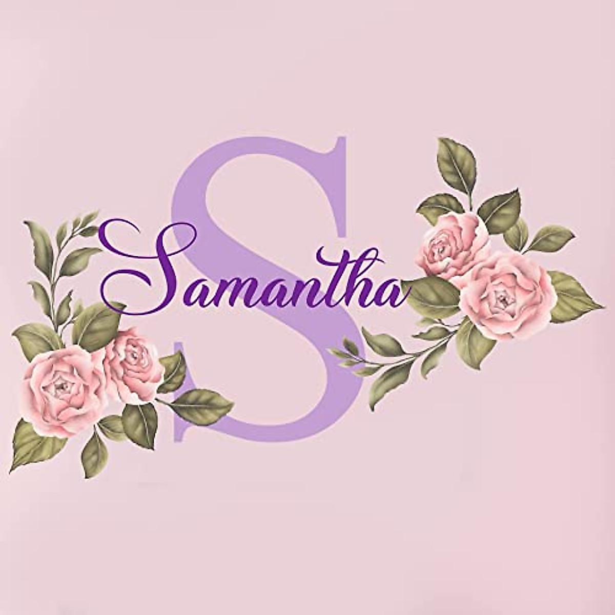 Name and Initial Peonies Wall Decal - Kids Wall Decor - WM33. Custom Name Removable Nursery Wall Decal for Girl - Flower Mural Wall Decal for Girls Bedroom