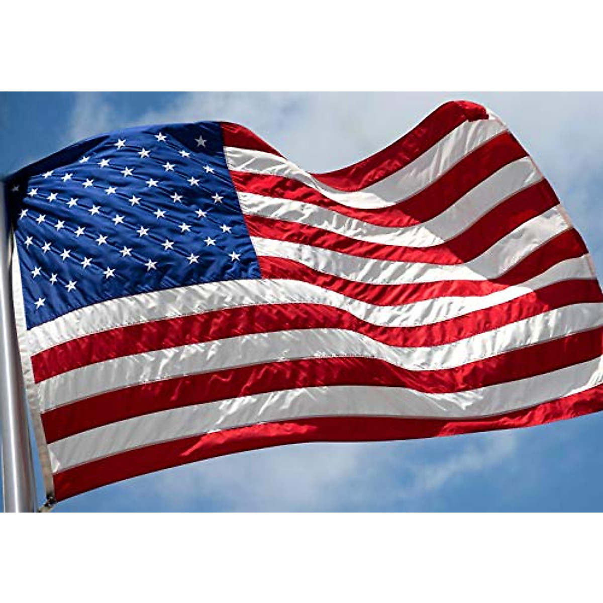 VIPPER American Flag 3x5 FT Outdoor - USA Heavy duty Nylon US Flags with Embroidered Stars, Sewn Stripes and Brass Grommets