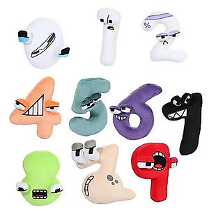 Yeerovan Alphabet Number Plush Toys, 26 Letter Series Plushies, 0-9 Number Toys, Fun Stuffed Dolls Soft Pillow Decoration, Holiday and Birthday Gifts for Kids Friends Family(1026-1)