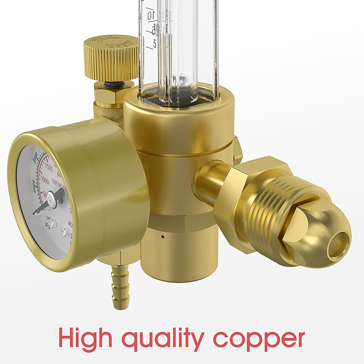 YESWELDER CO2 Argon Gas Regulator, Argon flow meter regulator with 8ft Gas Hose for MIG TIG Welder