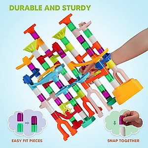 Marble Run, 135pcs Marble Maze Game Construction Building Toys for Kids, Marble Track Race Set STEM Learning Toys Gift for Boys Girls 3 4 5 6 7 8 9 10+
