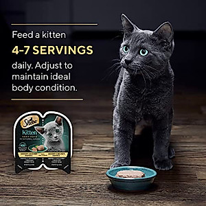 SHEBA PERFECT PORTIONS Kitten Paté Wet Cat Food Trays (24 Count, 48 Servings), Savory Chicken Entrée, Easy Peel Twin-Pack Trays
