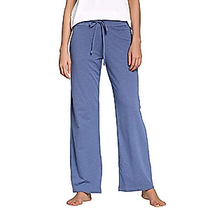 CYZ Womens Casual Stretch Cotton Pajama Pants Simple Lounge Pants,Dark Blue Melange, Size: X-Large