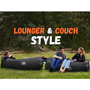 WEKAPO Inflatable Lounger Air Sofa Hammock-Portable,Water Proof& Anti-Air Leaking Design-Ideal Couch for Backyard Lakeside Beach Traveling Camping Picnics & Music Festivals (Black)