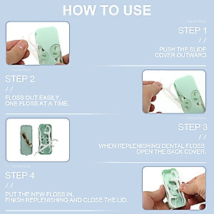 4Pcs Portable Floss Dispenser Holder Travel Dental Floss Case, Automatic Floss Picks Case Organizer Premium Refillable Floss Pick Container for Women Men Teeth Cleaning