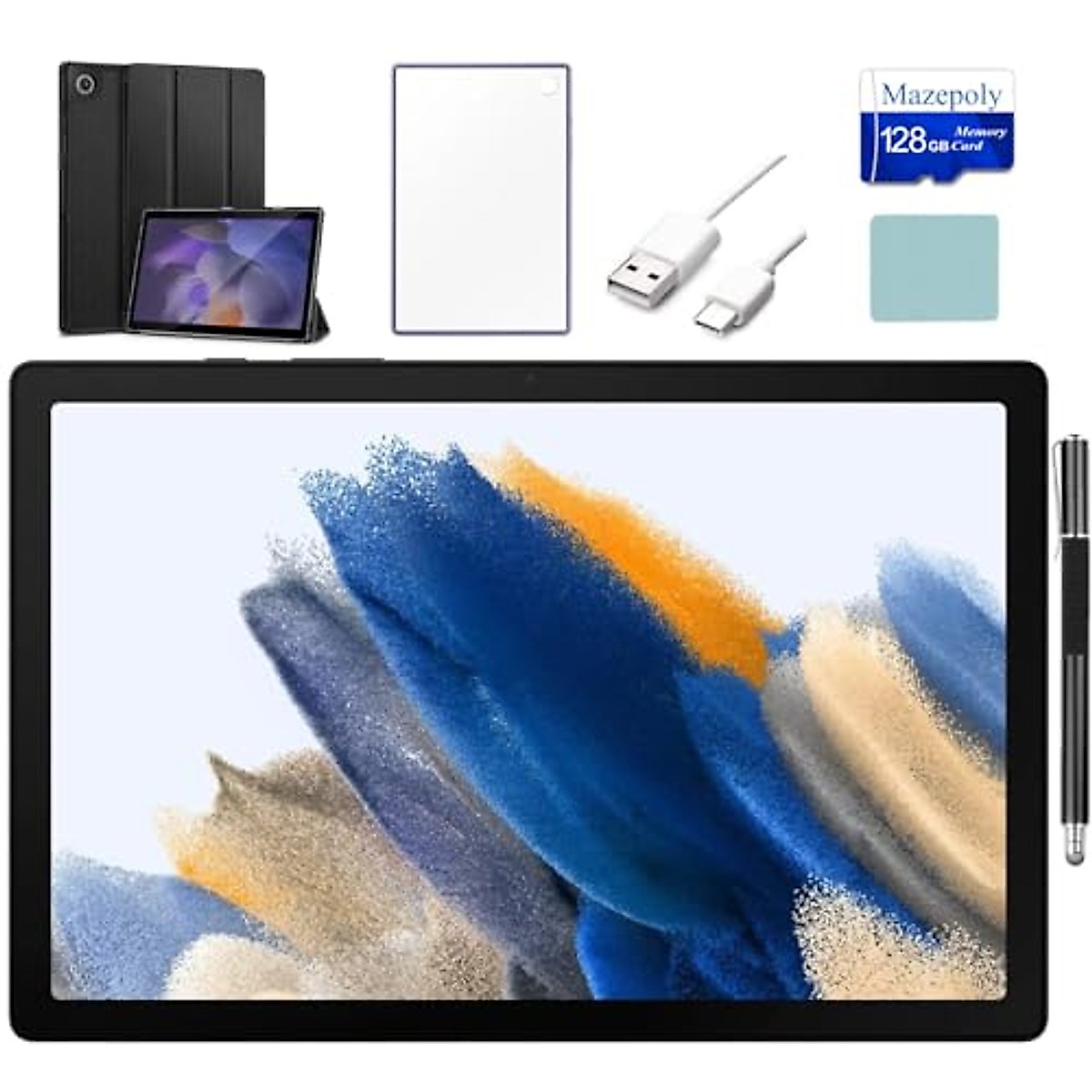SAMSUNG Galaxy Tab A8 10.5-inch Touchscreen (1920x1200) Wi-Fi Tablet Bundle, Octa-Core Processor, 3GB RAM, 32GB Storage + 128GB Memory Card, Bluetooth, Android 11 OS, Gray + Accessories