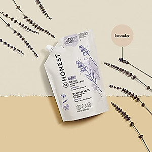 The Honest Company 2-in-1 Cleansing Shampoo + Body Wash Refill Pouch | Gentle for Baby | Naturally Derived, Tear-free, Hypoallergenic | Lavender Calm, 32 fl oz