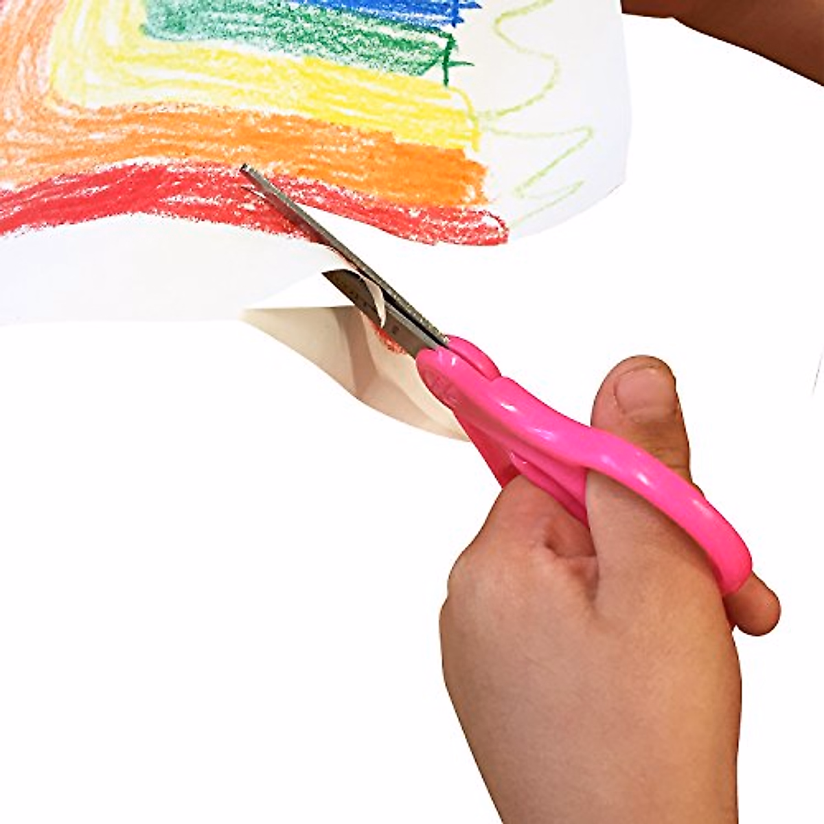 Westcott 15967 Right- and Left-Handed Scissors, Classic Kids' Scissors, Ages 4-8, 5-Inch Blunt Tip, Neon Pink