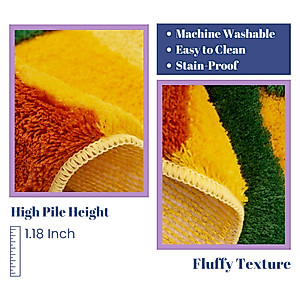 Beyond Deco Cactus Rug 35” Inches, Handmade Tufted Round Aesthetic Area Rugs, Fluffy & Preppy Home Decor Design, Perfect for Living Room, Bedroom, playroom Soft Cool Floor Carpet