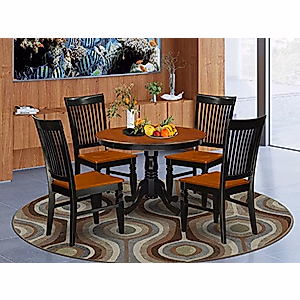 East West Furniture HLWE5-BCH-W Dining Set, 5 Pieces