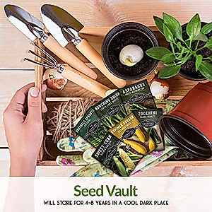 Survival Garden Seeds - Barbecue Vegetables Collection Seed Vault for Planting - Asparagus, Brussels Sprouts, Green Onion, Zucchini, Yellow Squash, & Sweet Corn Packs - Non-GMO Heirloom Varieties