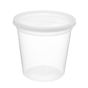 Heavy Duty Food Storage Containers with Lids - Leakproof Deli Containers with Lids - Soup, Slime, Meal Prep Containers, Take Out, Stackable, Microwavable, Dishwasher Safe, Freezer Safe, BPA Free (32, Round, 24, 745808023874)