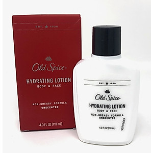 Old Spice Hydrating Body and Face Lotion, Unscented, 4 oz
