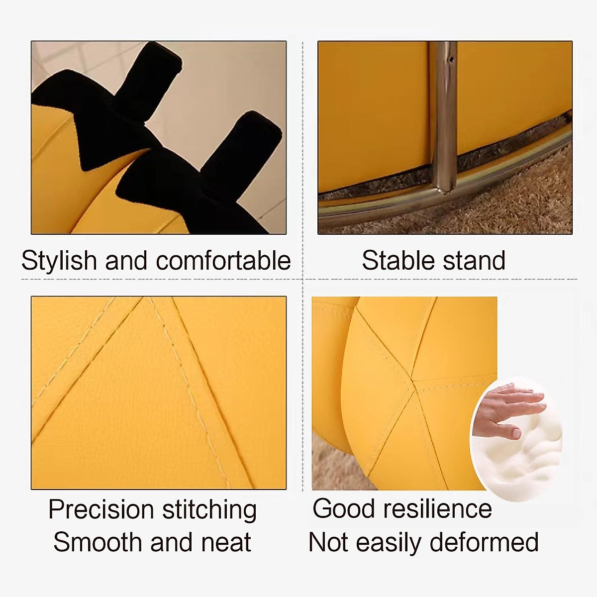 Deluxe Patio Rocking Chair, Comfortable Upholstered Rocking Chair, Weather Resistant, Stationary Rocker Shake Of 105°, Modern Lounge Chair For Front Porch, Garden, Patio, Backyard ( Color : Yellow )