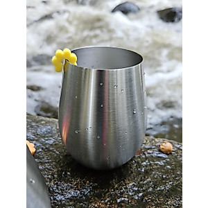 Intuition Trading Company Stainless Steel Wine Glasses Set of 4, Large Stemless 18 oz Premium 18/8 Grade Stainless Steel Red & White Wine Tumblers, Unbreakable, for Home and Outdoors